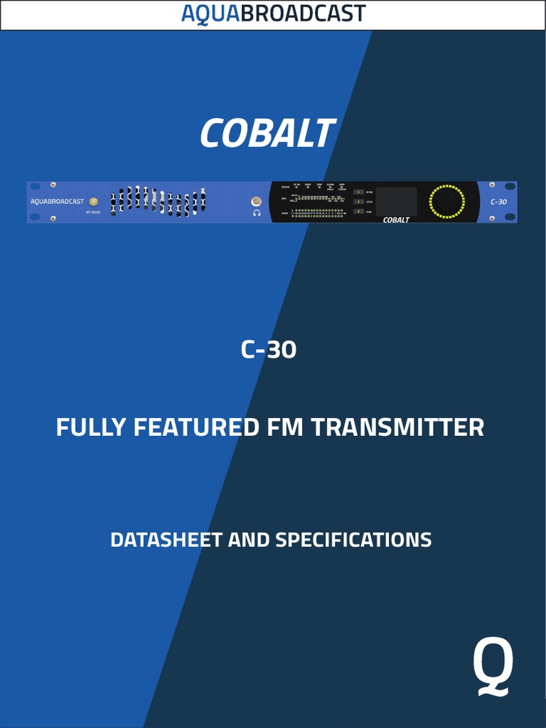 COBALT C-30 Datasheet 301122 | PDF | Frequency Modulation ...