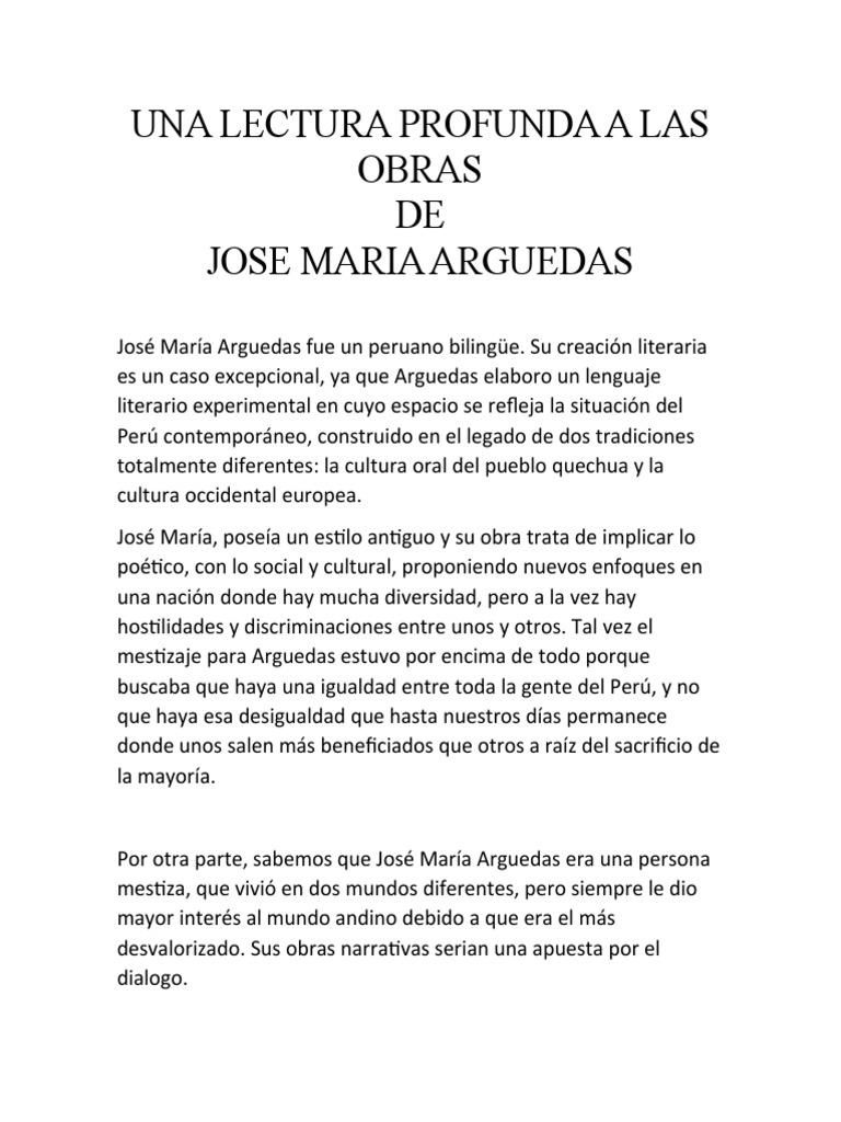 UNA LECTURA PROFUNDA A LAS OBRAS | PDF