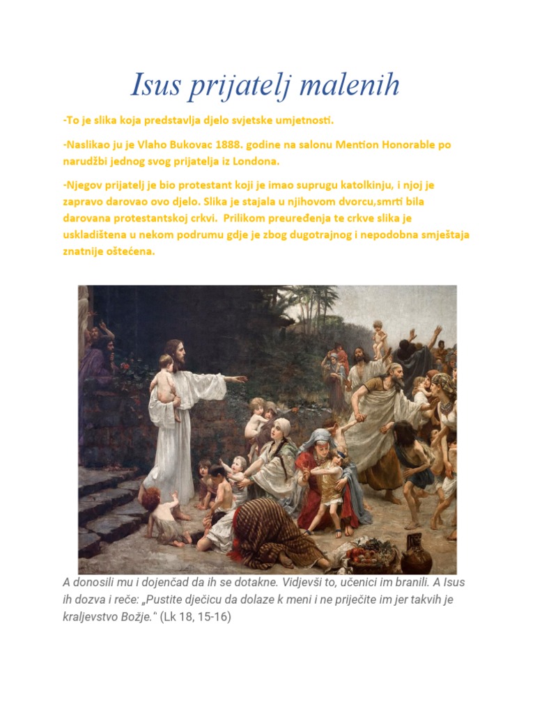 Vlaho Bukovac - Isus Prijatelj Malenih | PDF