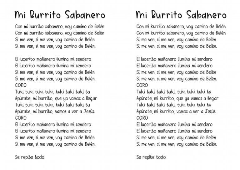 Mi Burrito Sabanero | PDF