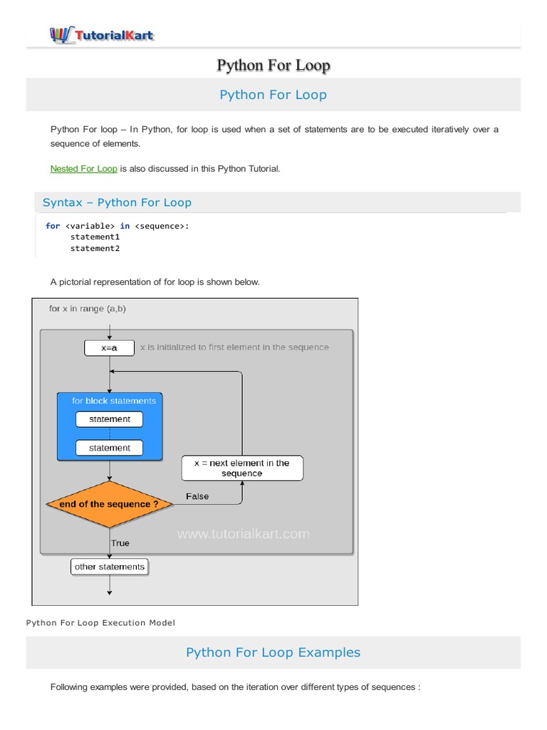 Python For Loop | Download Free PDF | Control Flow | Python (Programming Language)