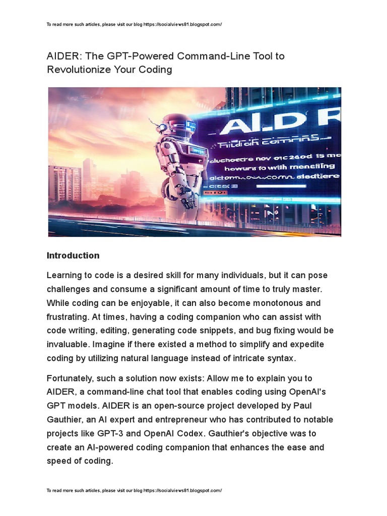 AIDER: GPT-Powered Coding Tool | PDF