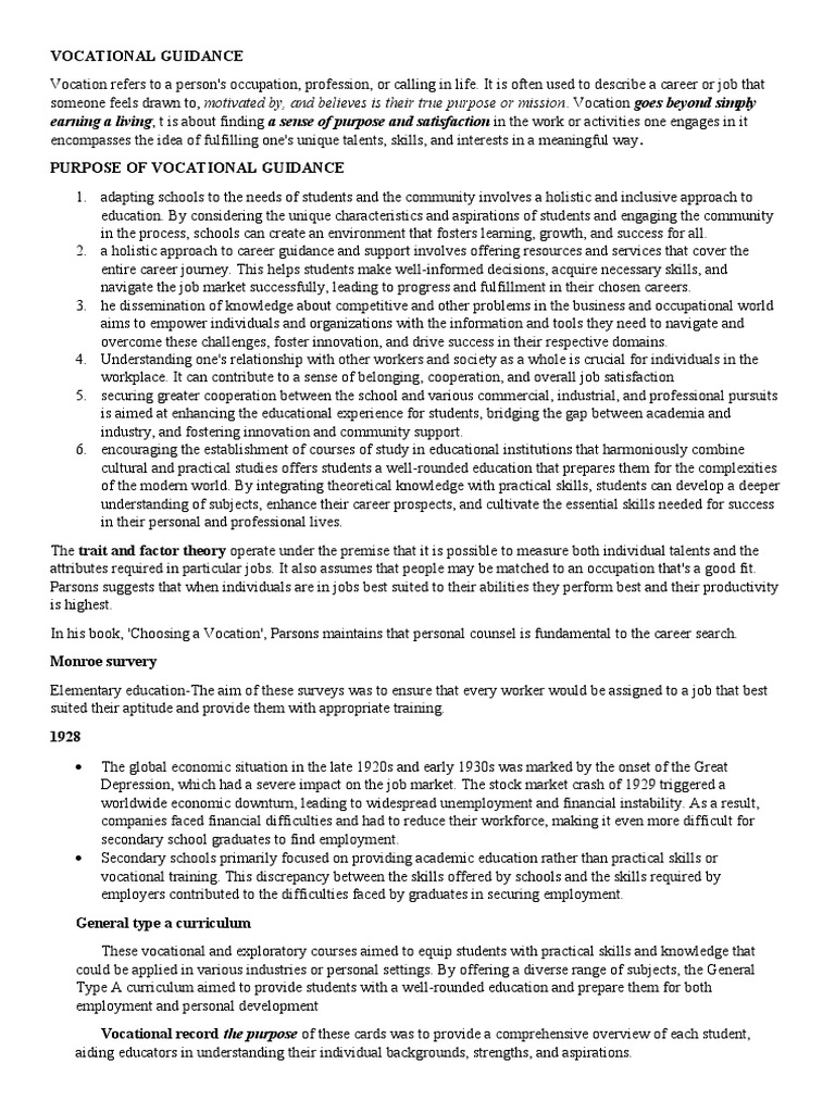 Vocational Guidance | PDF | Vocational Education | Employment