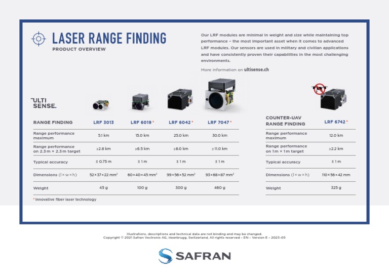 ULTISENSE LRF Product-Overview 2023-05 | PDF | Equipment