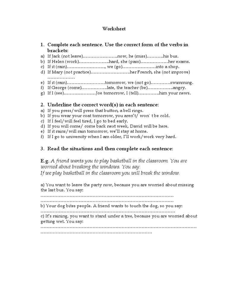 First Conditional Pdf