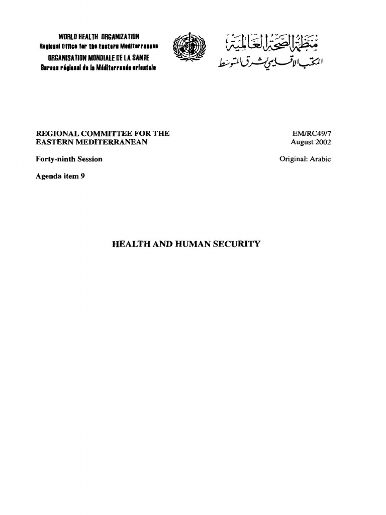 Health and Human Security Overview | PDF | Human Security | Economic ...