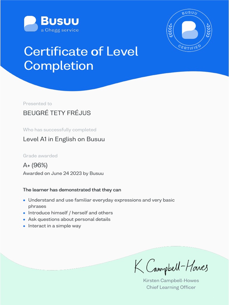 Certificat Busuu | PDF