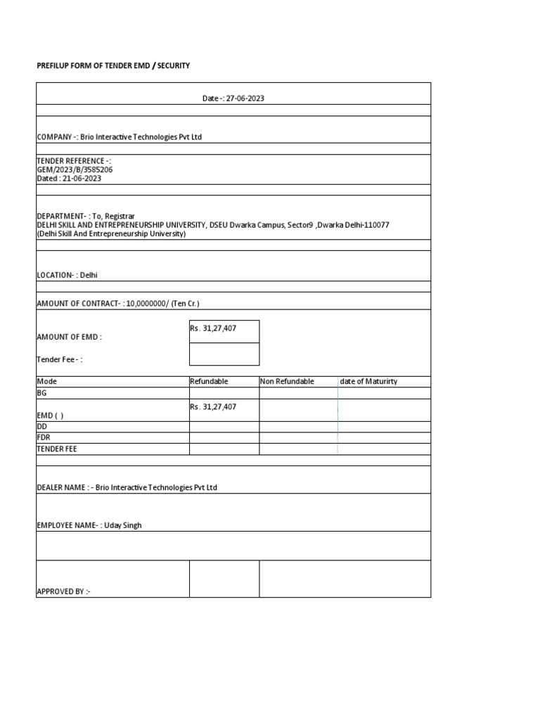 EMD FORMAT Excel Worksheet - Dseu | PDF