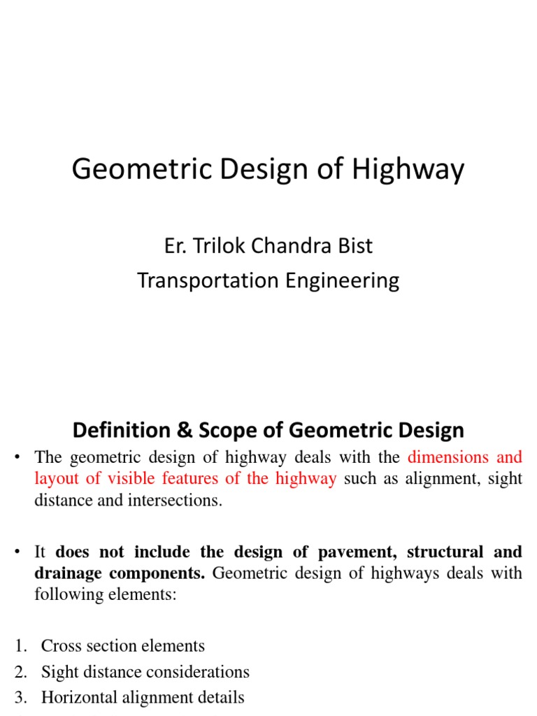 CH 3 Geometric Design | PDF | Traffic | Road