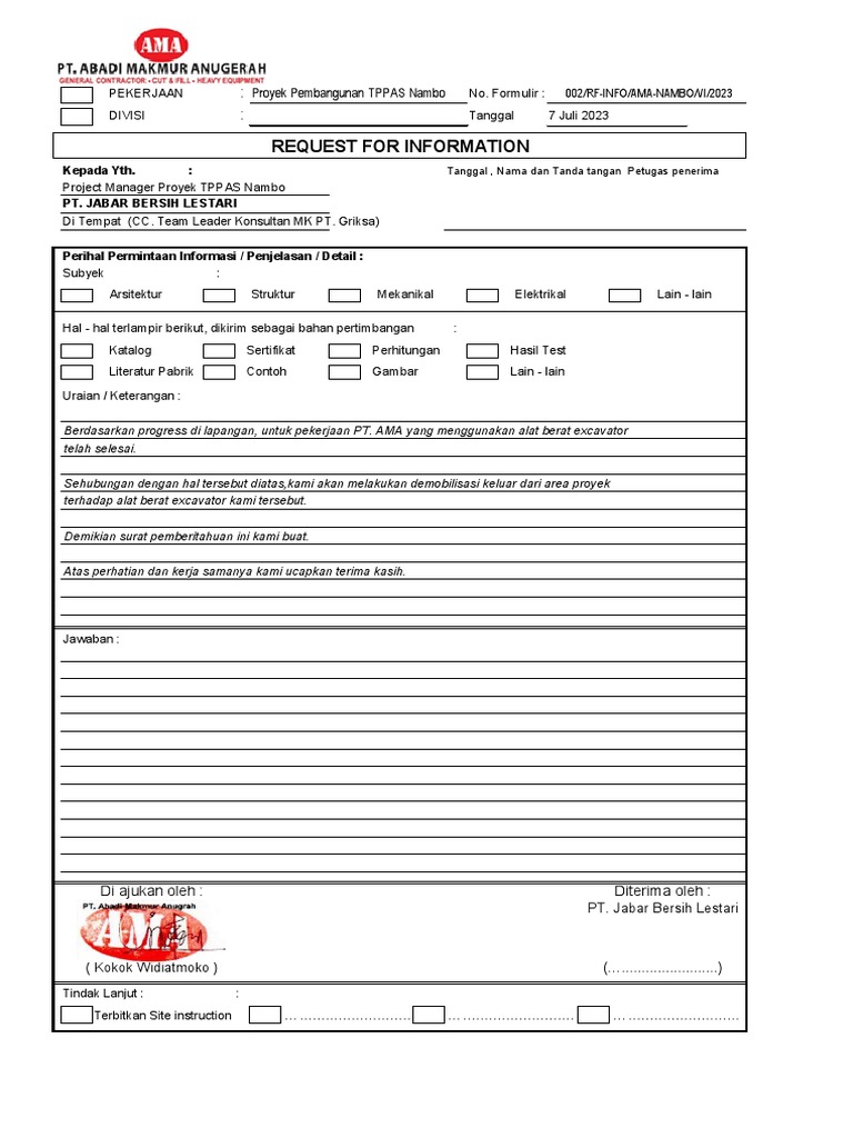 RFI No. 002 Ke JBL | PDF