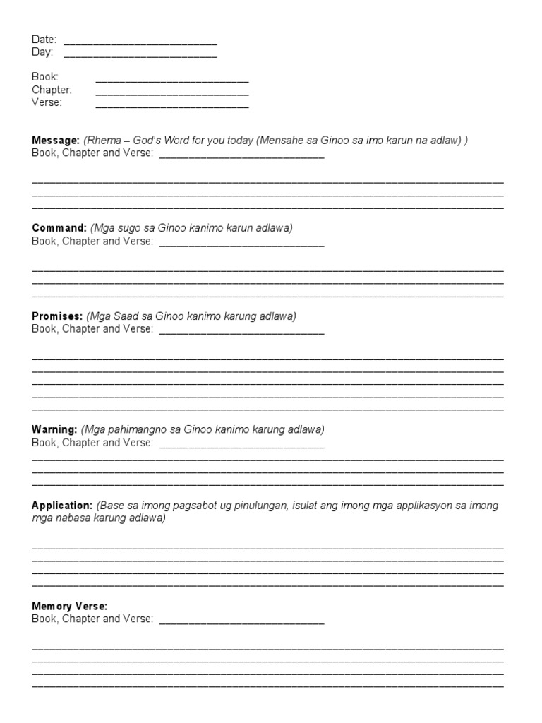 Devotional Form | PDF