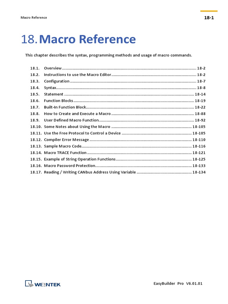 Chapter 18 Macro Reference | PDF | Parameter (Computer Programming) | Data Type