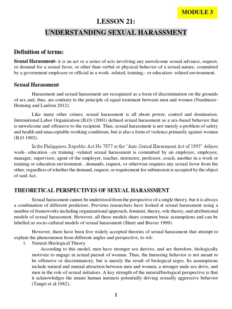 LESSON 21-28 (3rd Set) | PDF | Sexual Harassment | Gender And Development