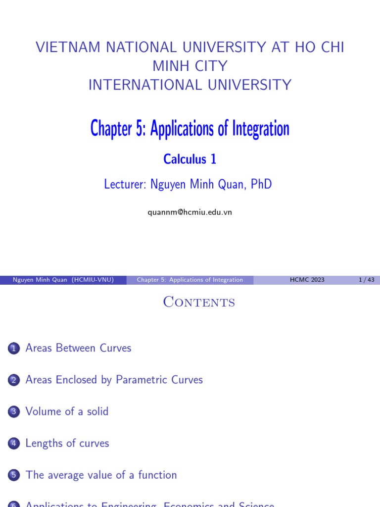 Chapter5 Handout 2023 | PDF | Area | Integral