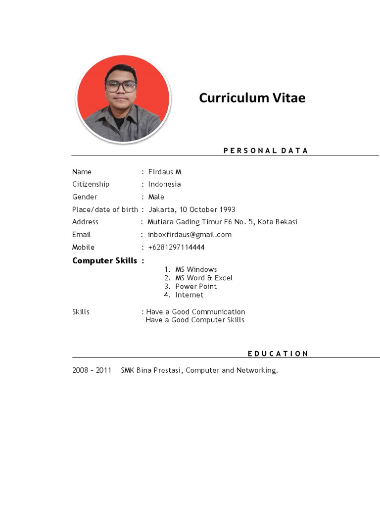 Cv. Firdaus - M | PDF | Communication | Marketing