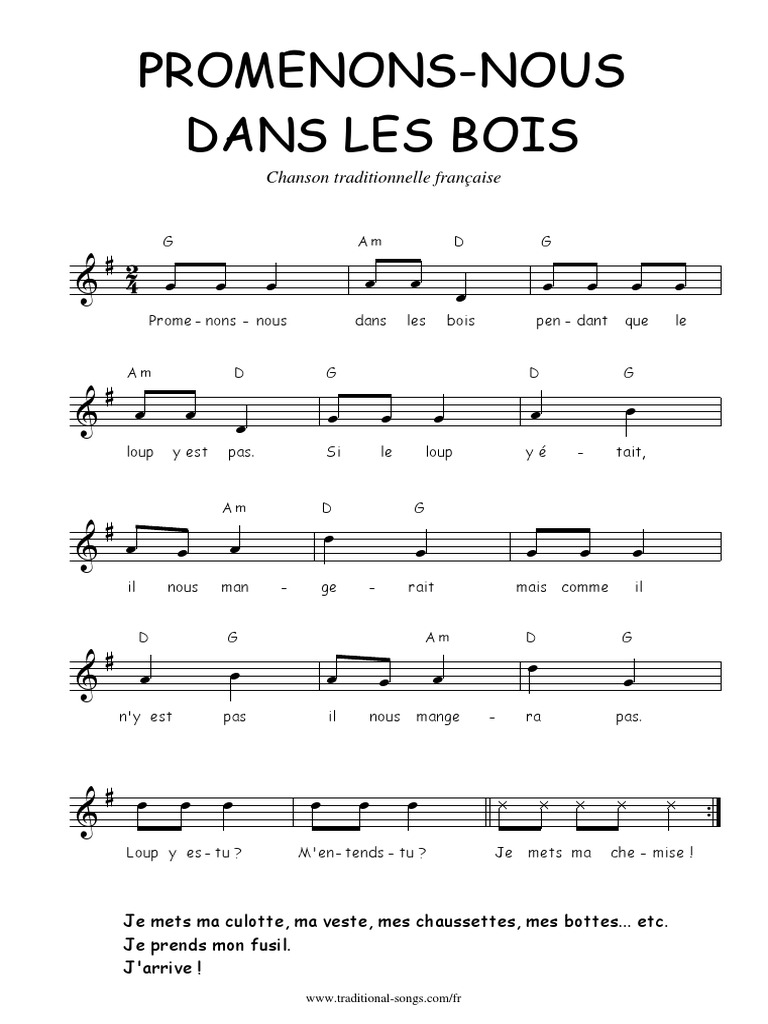 Promenons-Nous Dans Les Bois | PDF