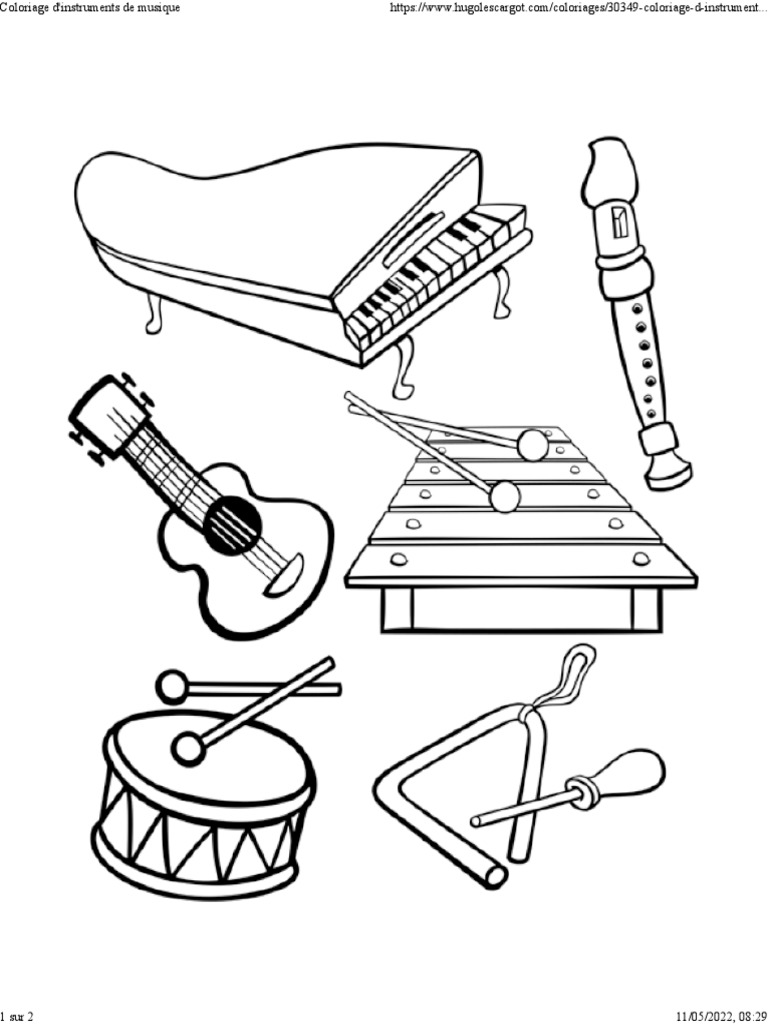 Coloriages d'instruments de musique | PDF