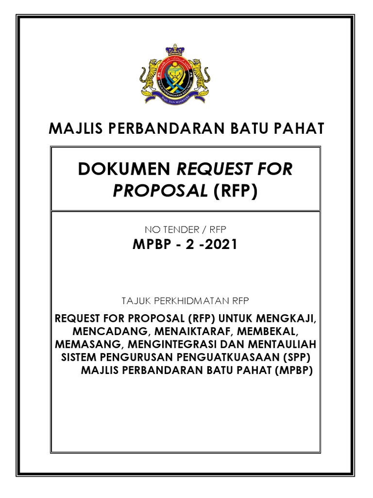 Contoh RFP MPBP | PDF