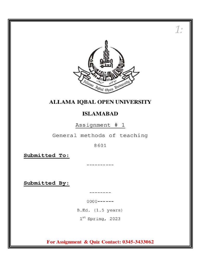 8601-1 Assignment Spring 23 | PDF