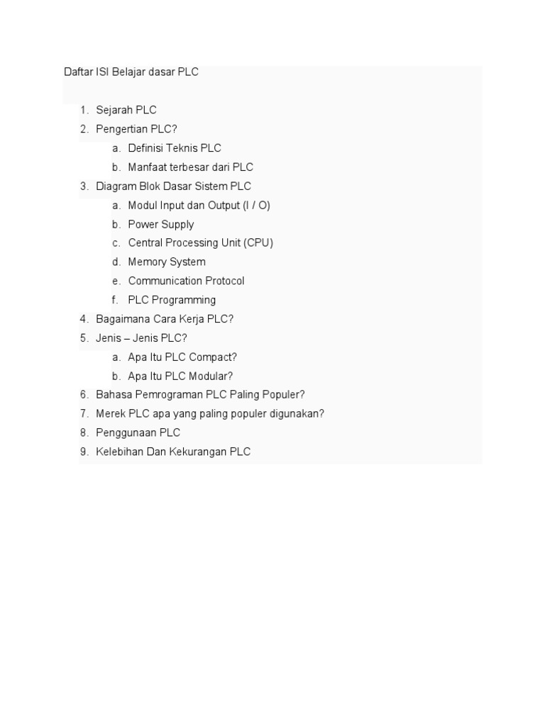 Belajar Dasar PLC | PDF