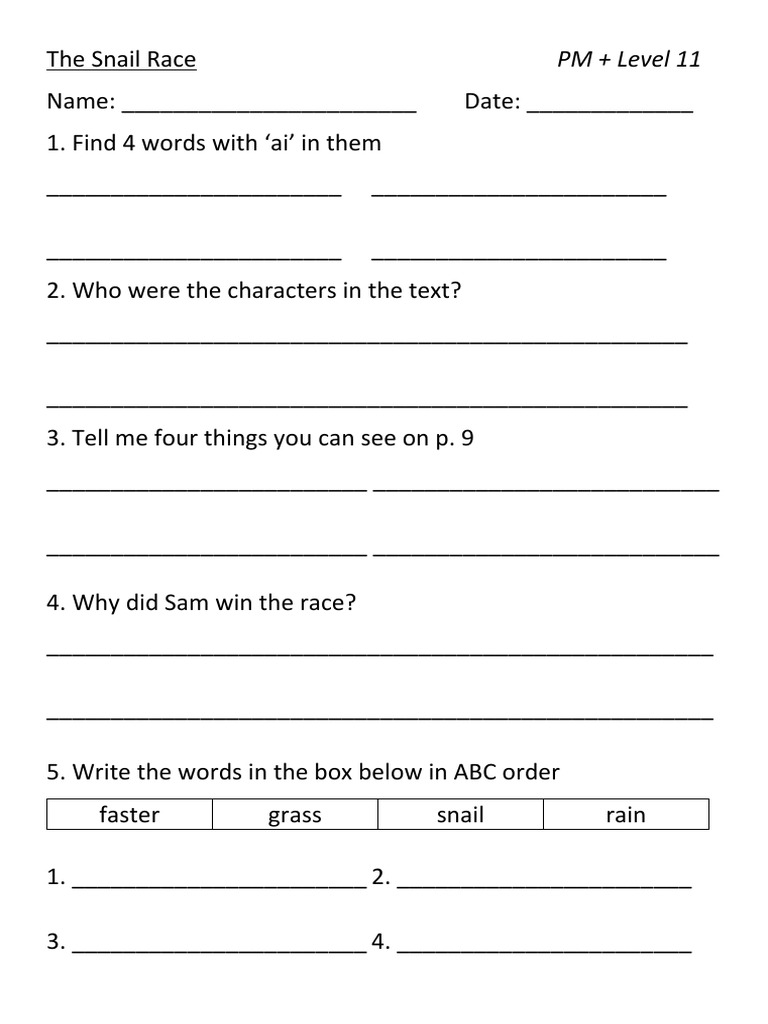 11 The Snail Race | PDF