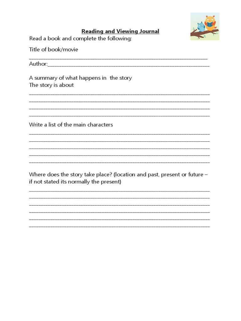 Reading and Viewing Journal Year 7 1 | PDF