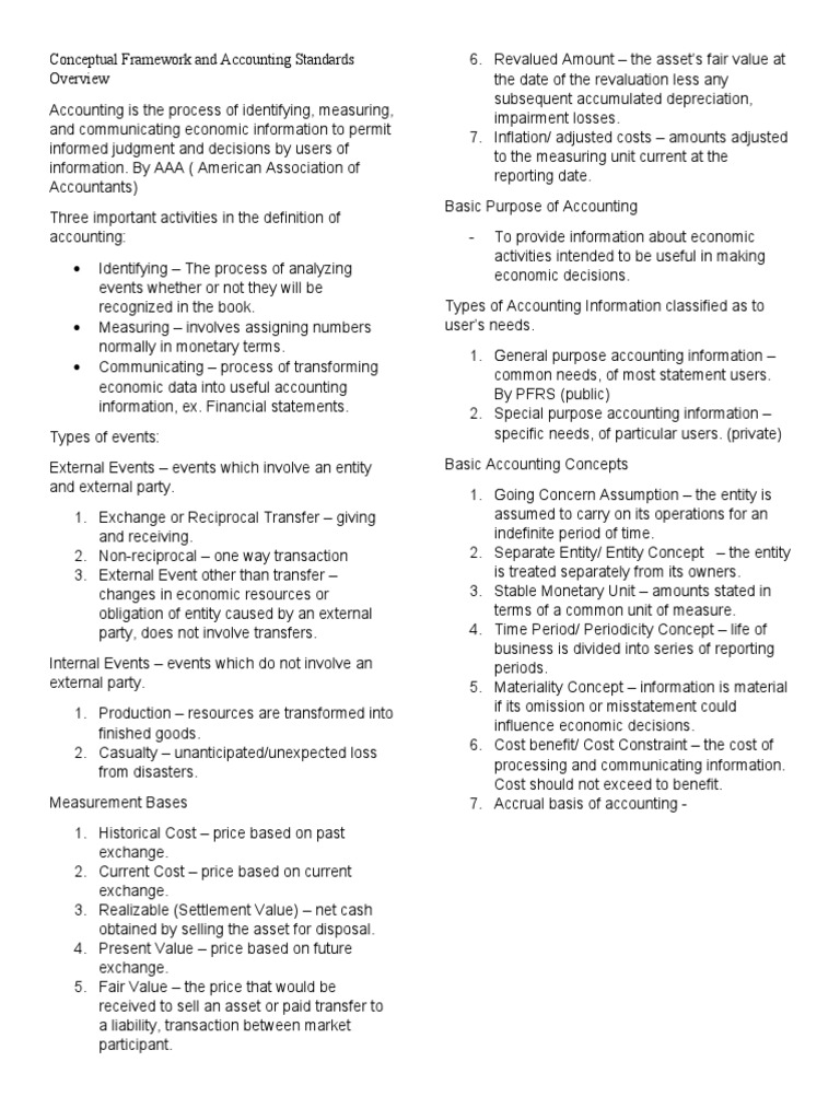 Accounting Standards And Framework Overview Pdf Cost Fair Value