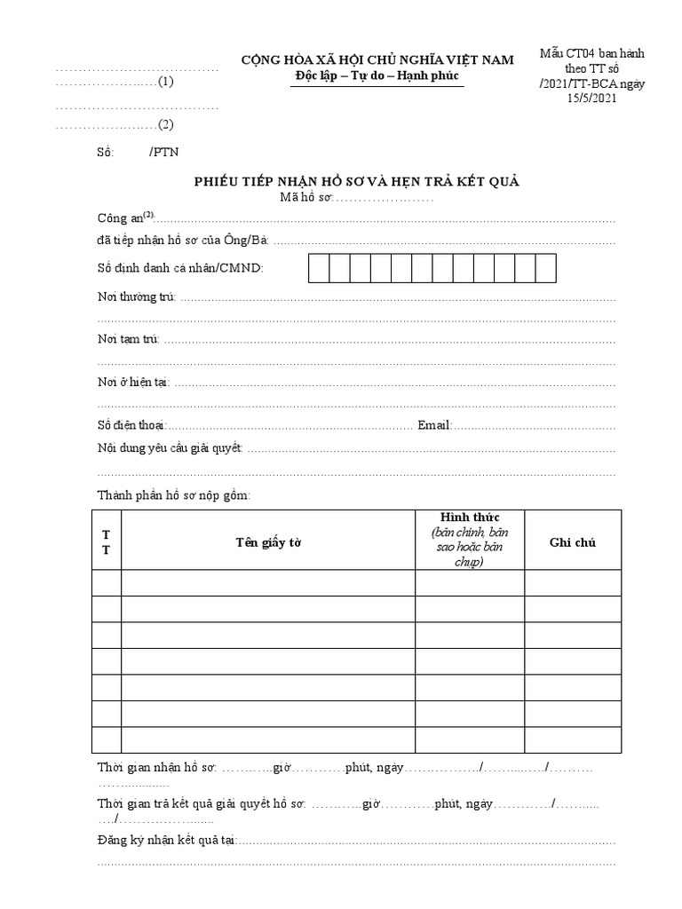 Mẫu CT04 | PDF