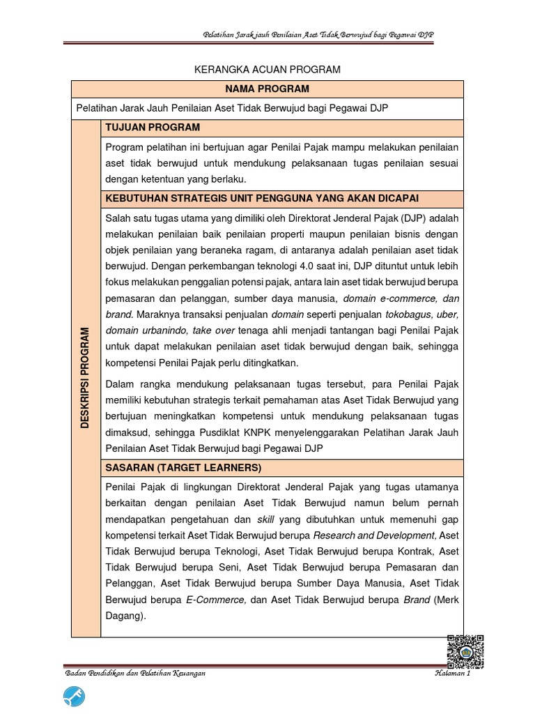 Topic Elearning Aset Tak Wujud | PDF