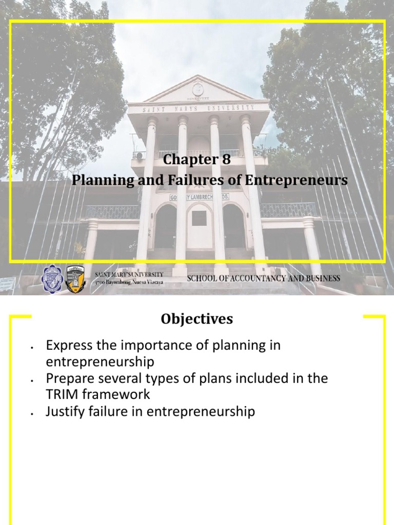 Chapter 8 Planning and Failures For Entrepreneurs | PDF