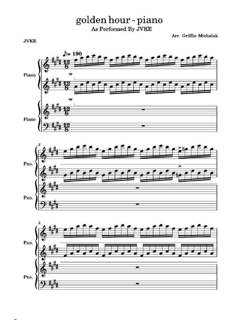 Golden Hour Partitura | PDF