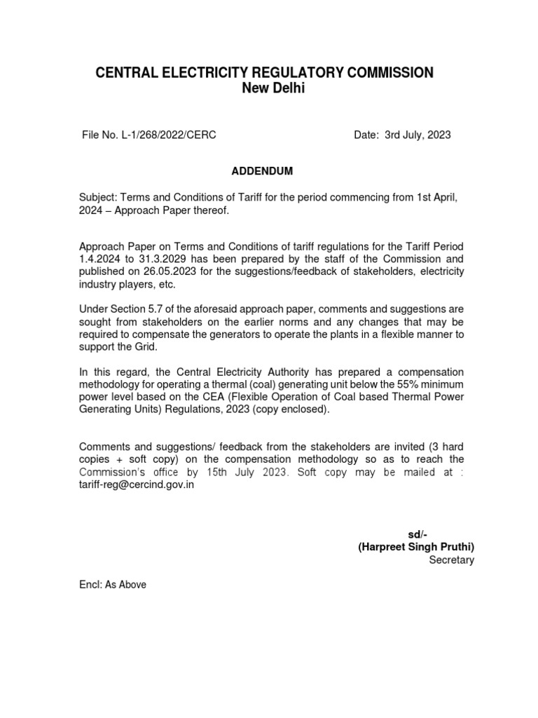 Addendum 3.7.23 | PDF | Electricity Generation | Electrical Engineering