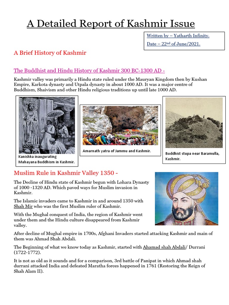 A Detailed Report of Kashmir Issue | PDF