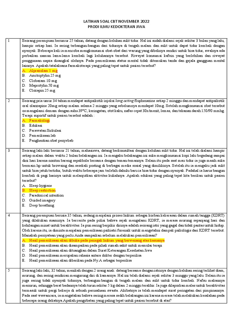 LATIHAN SOAL CBT NOV 2022 Fix | PDF