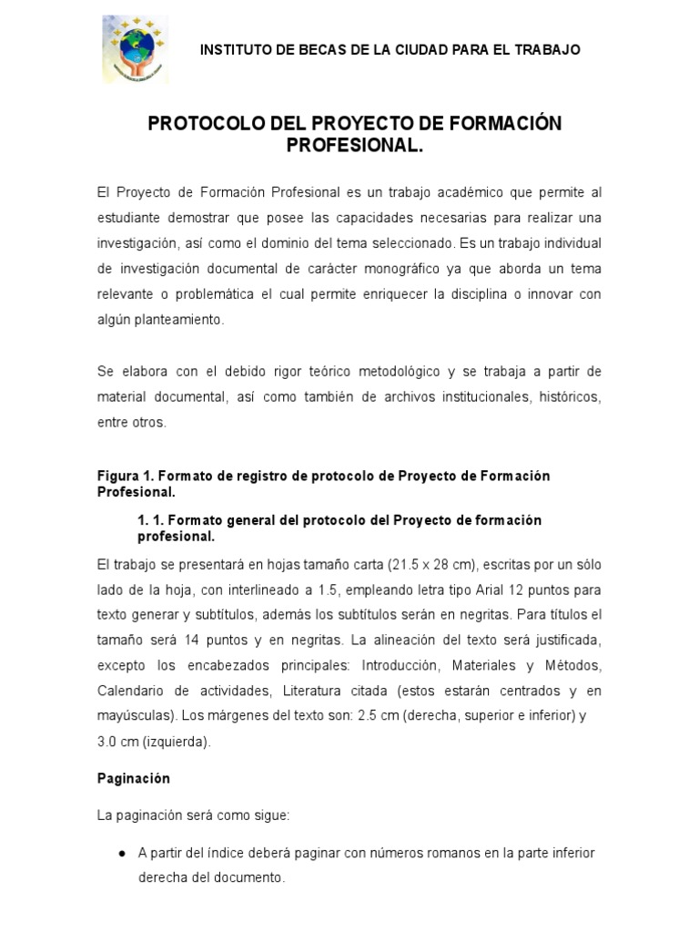 Protocolo de Proyecto de Formación Profesional IBCPT | PDF | Bibliografía