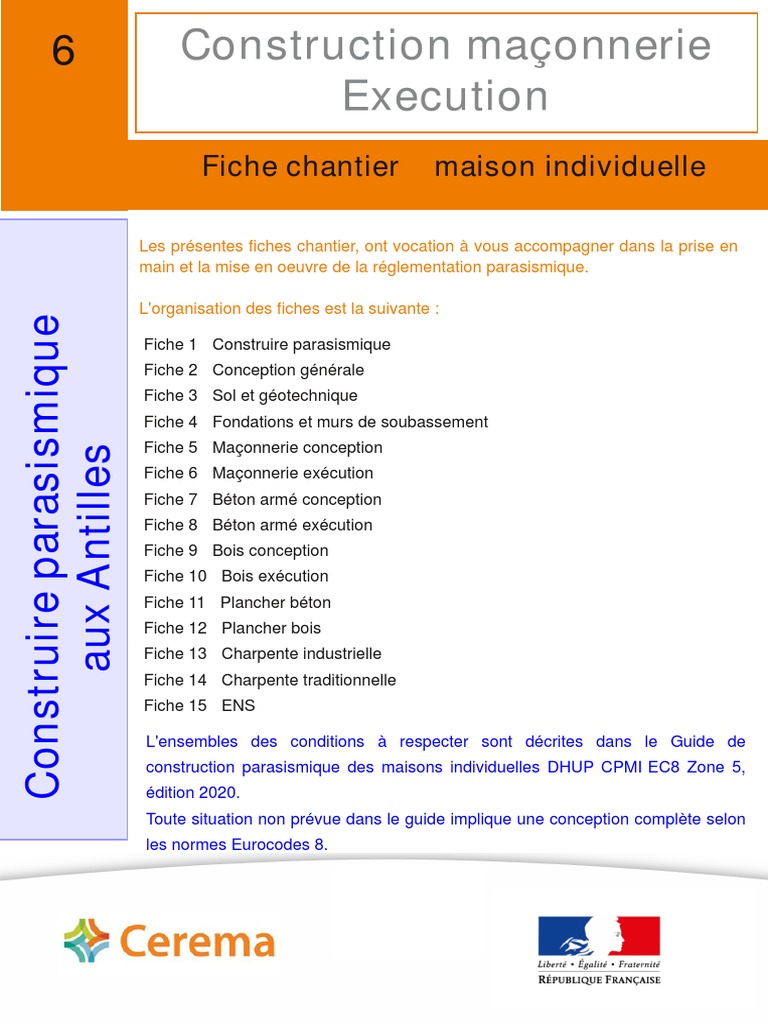 Construction parasismique aux Antilles | PDF | Béton | Mortier (matériau)