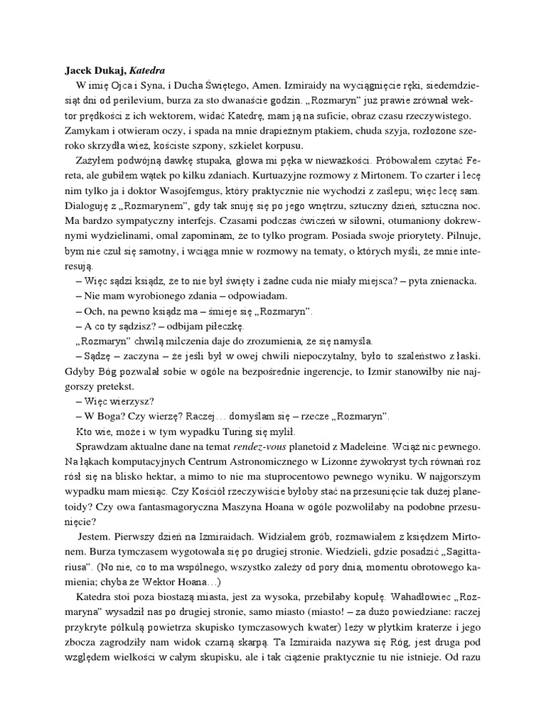 Jacek Dukaj - Katedra | PDF