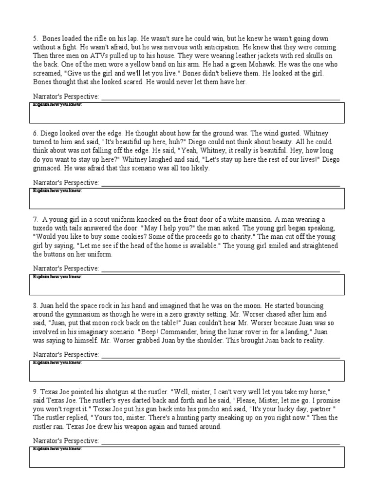 Point-Of-View-Worksheet-4 2 | PDF