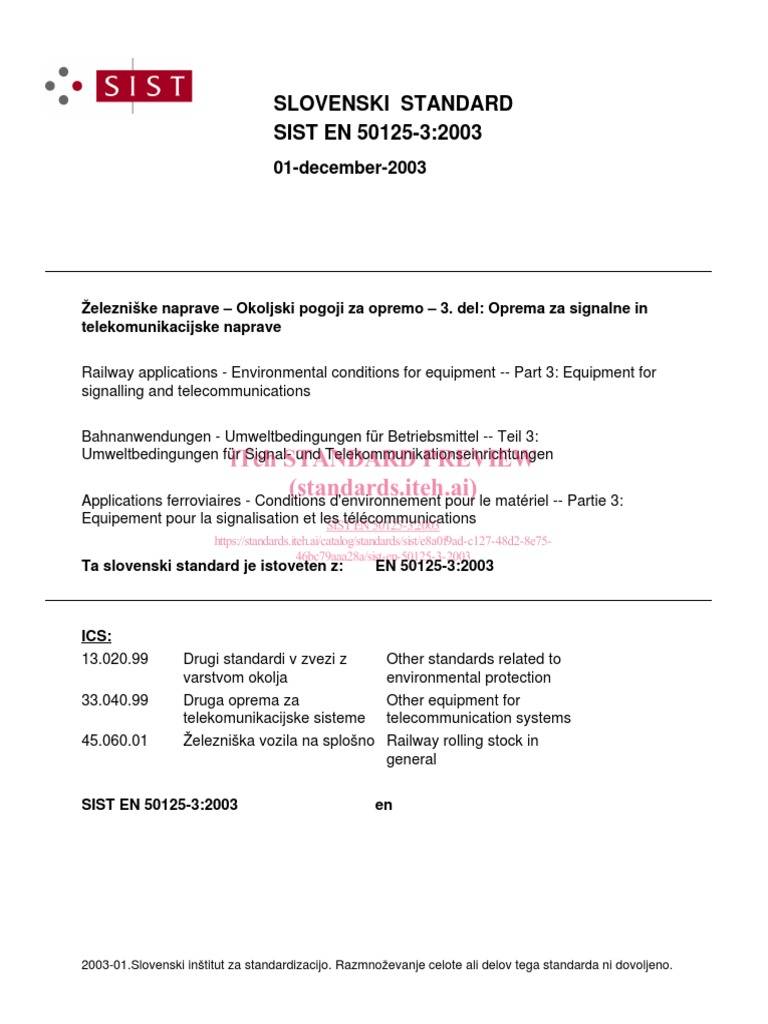 SIST-EN-50125-3-2003 | PDF