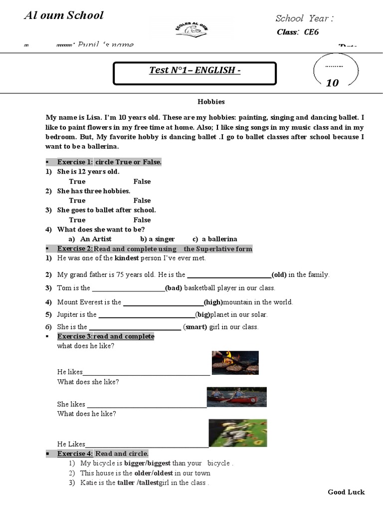 Contrôle N°1 Anglais CE6 | PDF | Planetary Science | Astronomy