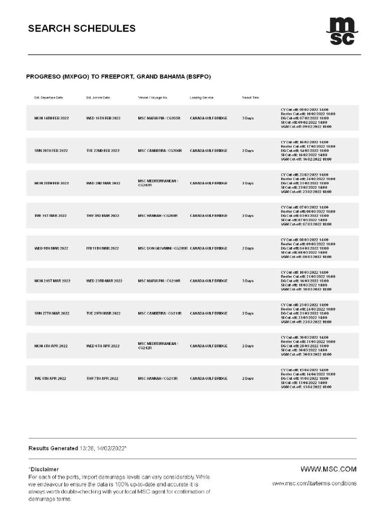 Schedules 1644841837929 | PDF