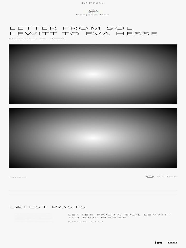 Letter From Sol Lewitt To Eva Hesse - Sanjana Rao | PDF