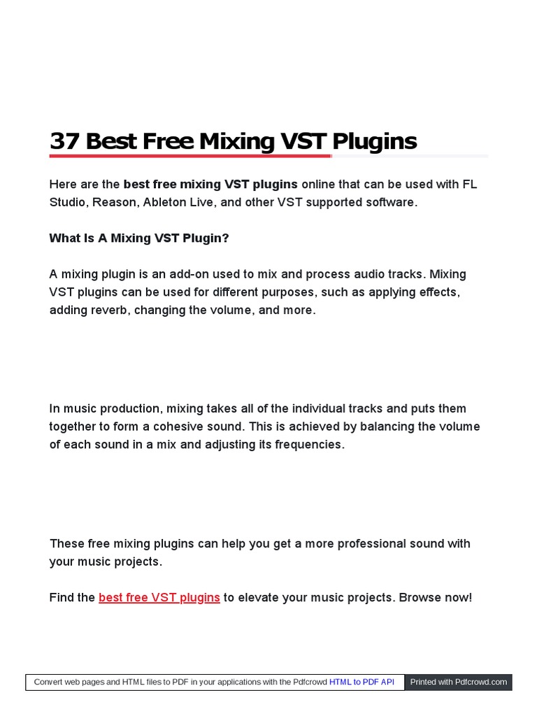 37 Best FREE Mixing VST Plugins in 2023! (Windows & Mac | PDF ...