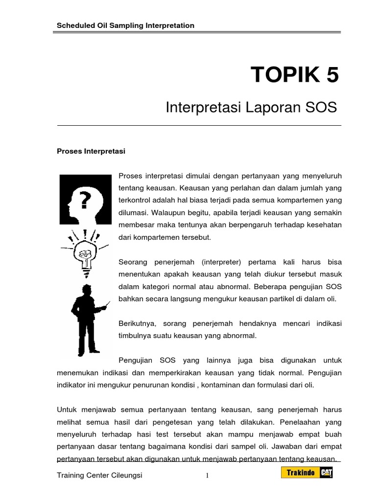 SOS INTERPRETASI, Topic 5, Interpretasi Laporan SOS | PDF