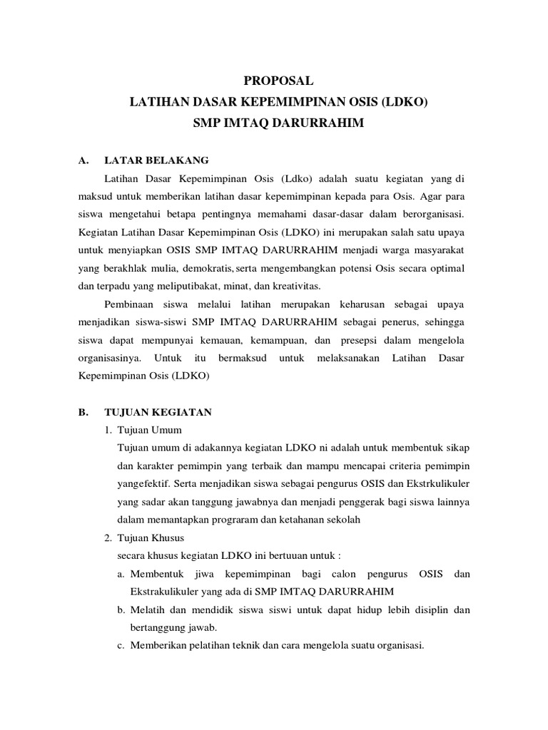 PROPOSAL LDKO FIX | PDF