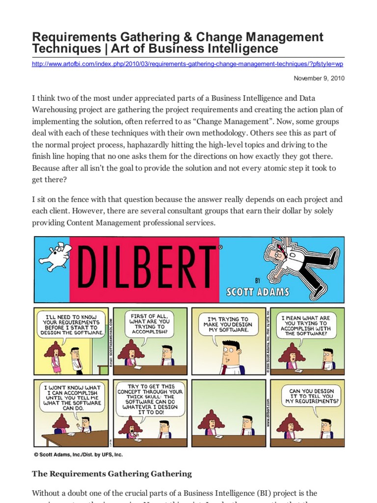 Requirements Gathering in BI Projects | PDF | Software Prototyping | Business Intelligence