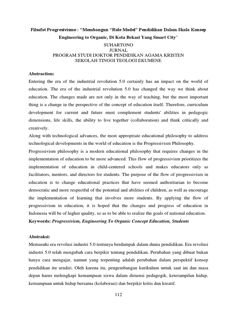 Filsafat Progresivisme “Membangun “Role Model” Pendidikan Dalam Skala Konsep | PDF