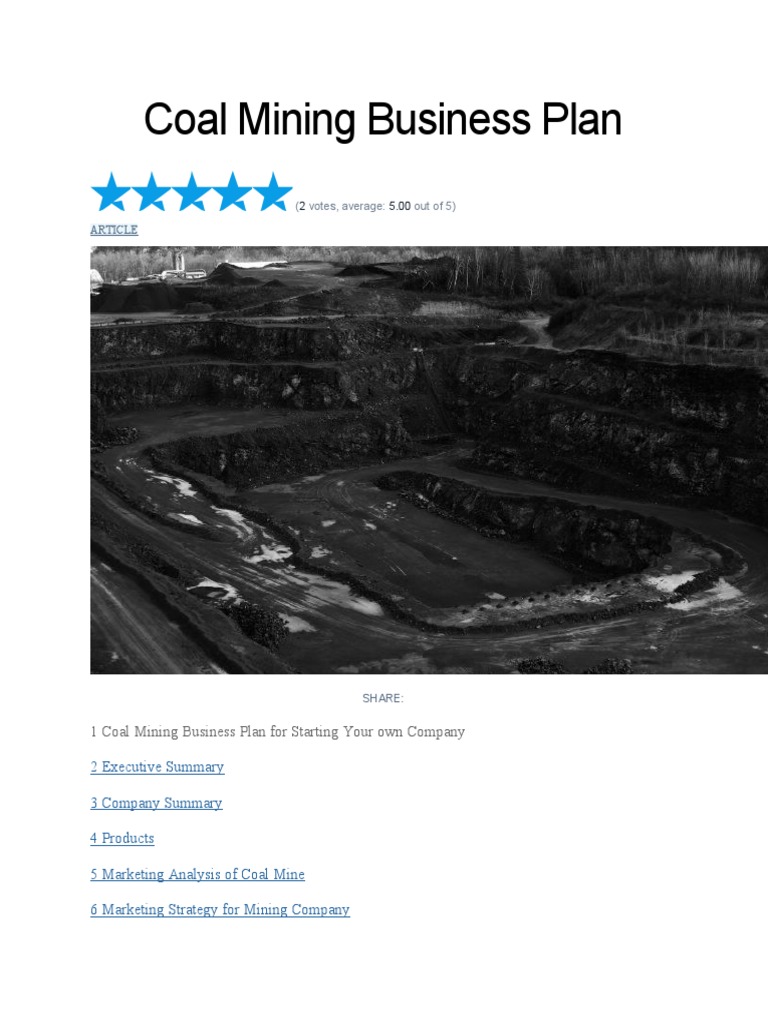 Coal Mining Business Plan | PDF | Revenue | Balance Sheet