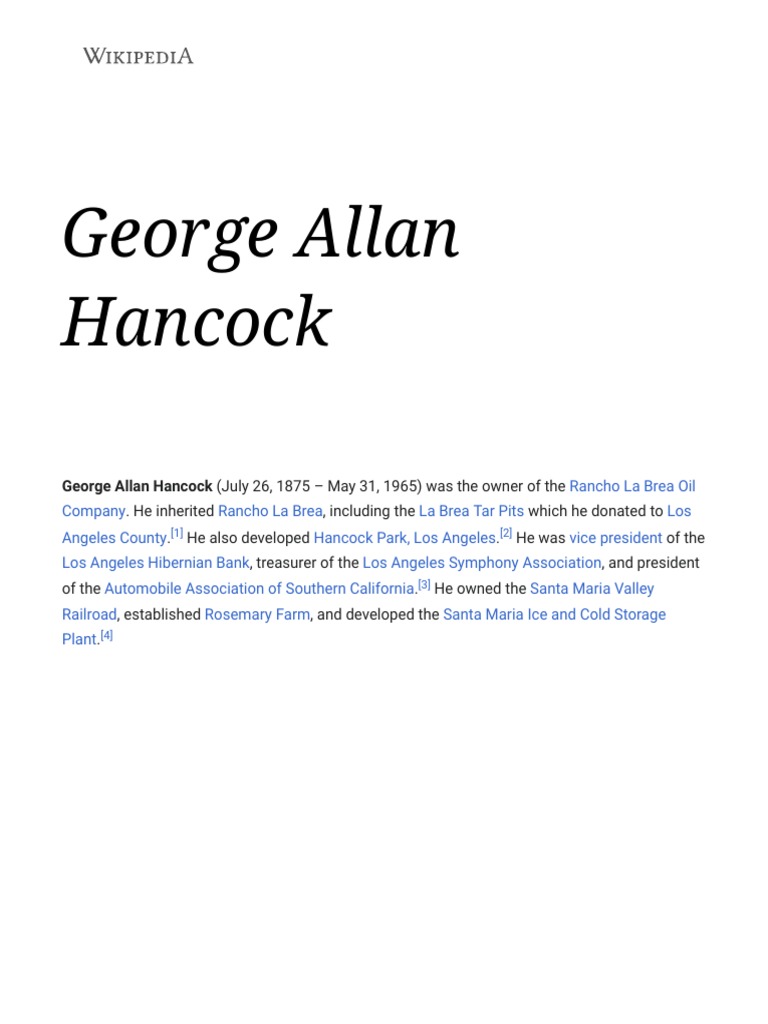 George Allan Hancock: Oil, Philanthropy & Legacy | PDF