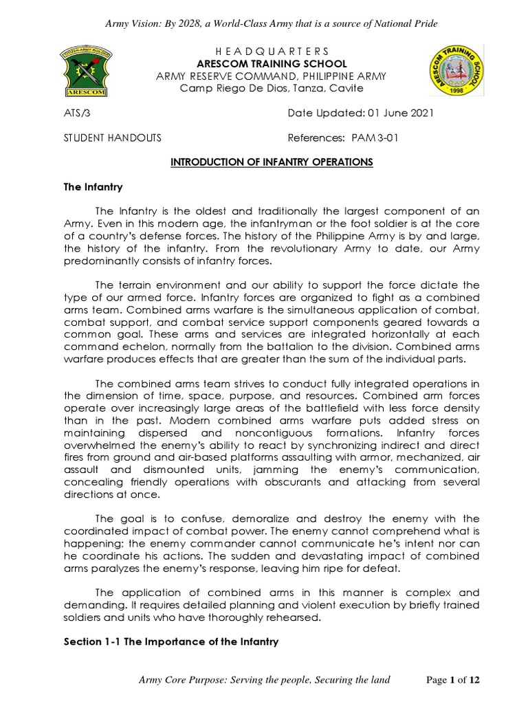 Introduction of Infantry Operations | PDF | Military Doctrine ...